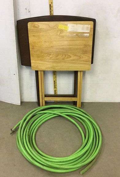 2 TV Trays and Garden Hose - Sherwood Auctions