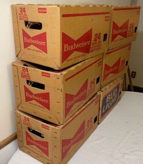 Six old Budweiser and Bud Light boxes - Sherwood Auctions