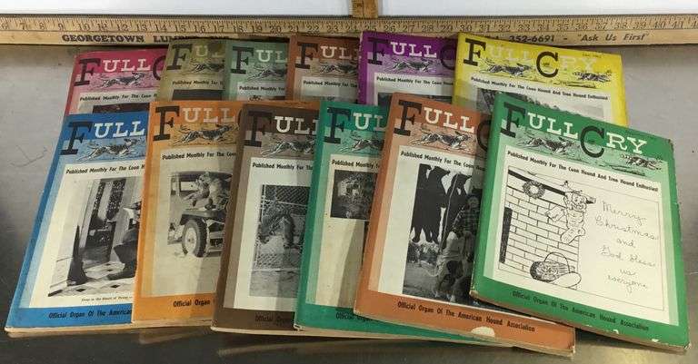 12 Issues of Vintage Full Cry Magazine Complete 1962 - Sherwood Auctions