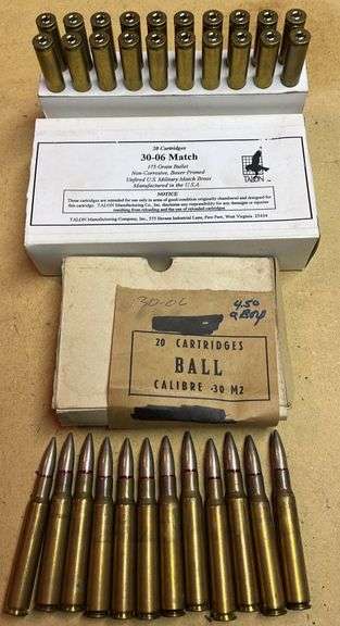 30-06 Match Cartridges & 30-06 Ball Cartridges - Sherwood Auctions
