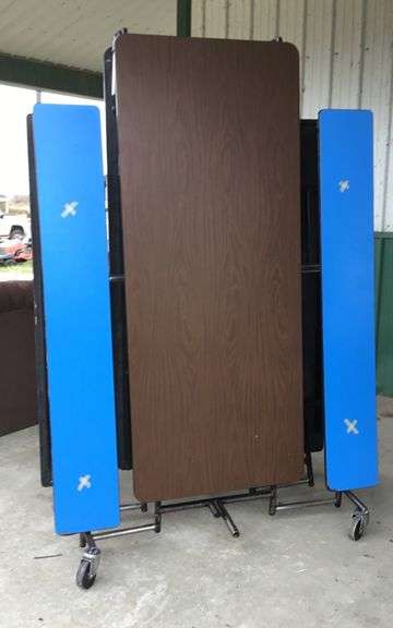 12 Foot Multicolor Cafeteria Table on Wheels - Sherwood Auctions