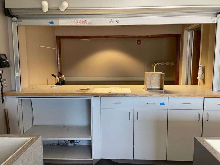 Reception Counter, Cabinets, & Roll Down Security Curtain - Sherwood ...