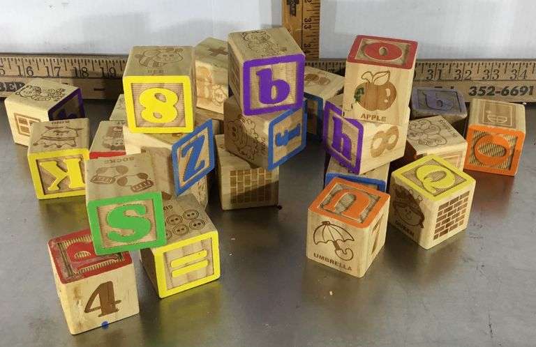 Wooden Learning Blocks - Sherwood Auctions