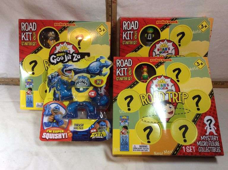 3 Ryan’s World Road Trip Kits (New) & Heroes of Goo Jit Zu Thrash (New ...