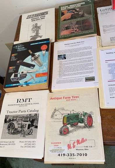 Pamphlets on how to build engines, tractor catalogs, computer printer ...