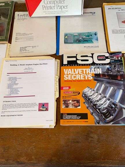 Pamphlets on how to build engines, tractor catalogs, computer printer ...