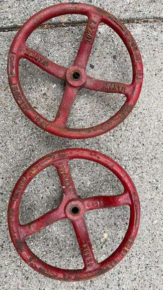 10" Red Valve Handles - Sherwood Auctions
