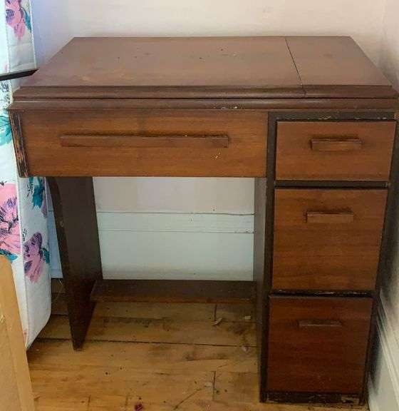 Antique wooden sewing table - Sherwood Auctions