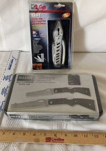 Maxam 2 Pc Lockback Knife Set & 13 in 1 Multi Purpose Tool - Sherwood ...