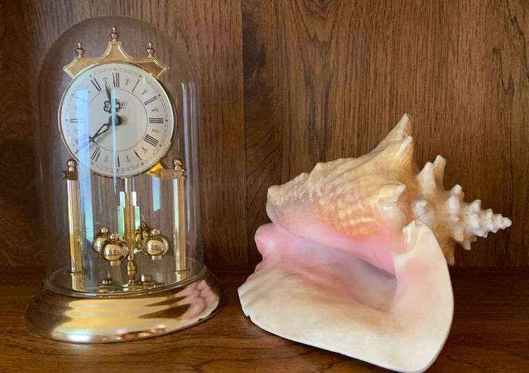 Anniversary clock & shell - Sherwood Auctions
