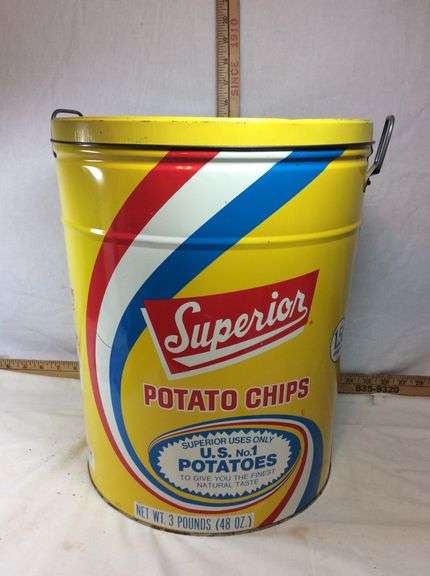 Superior Potato Chips 15” Tin with Fast Food Toys - Sherwood Auctions
