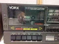 Yorx AM-FM Stereo Cassette Recorder, Digital Alarm Clock & Speakers ...