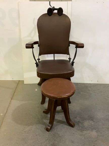 Vintage Optometry Chair and Stool - Sherwood Auctions