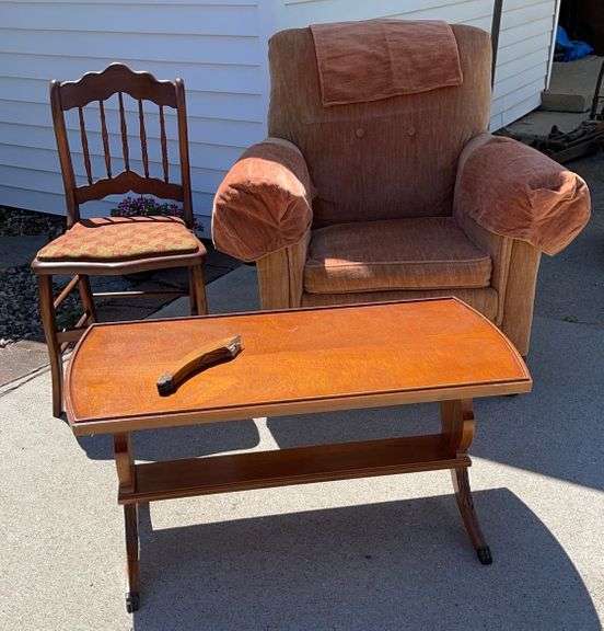 Wingback Chair, Coffee table & chair - Sherwood Auctions