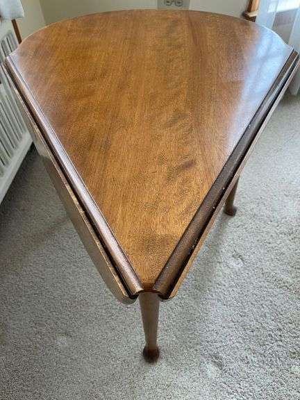 Wooden V Shaped Corner Table - Sherwood Auctions