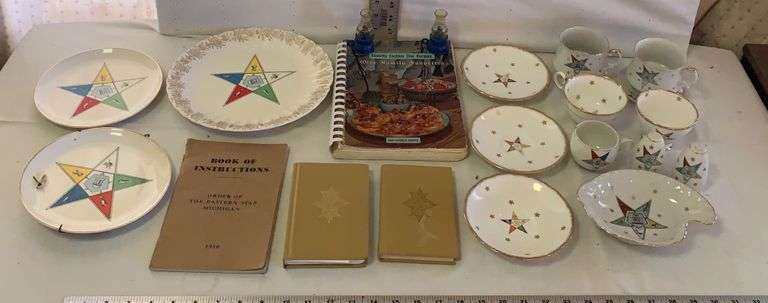 Eastern Star Tea Set, books & plates - Sherwood Auctions