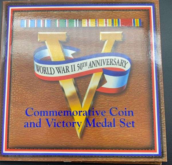 World War II 50th Anniversary Commemorative Coin and Victory Medal Set ...