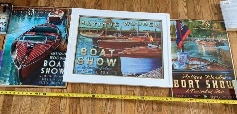 Hessel, MI antique wooden boat show posters - Sherwood Auctions