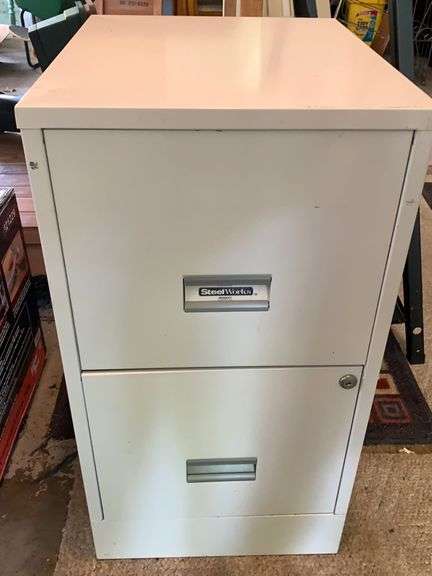 Steel works 28” tall 2 drawer filing cabinet - Sherwood Auctions