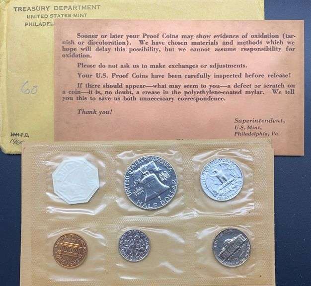 1960 US. Mint Proof Coin Set - Sherwood Auctions