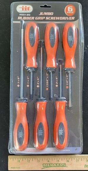 Jumbo Rubber Grip Screwdriver Set - Sherwood Auctions