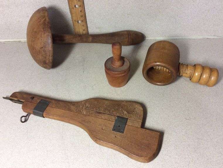 Vintage Sock Darner, Nut Cracker, Stamp & Susan Burr Sewing Shuttle ...