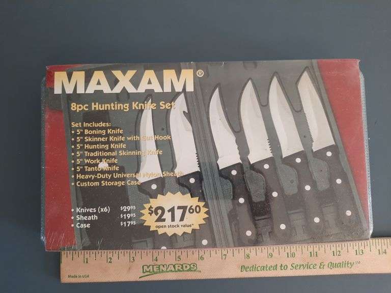 Maxam 8 Piece Hunting Knife Set - Sherwood Auctions