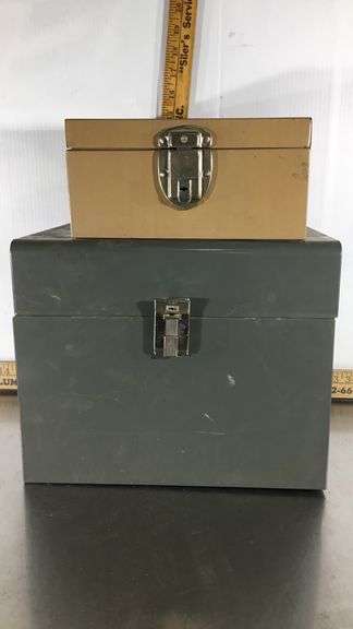2 Metal Lock Boxes (no keys) - Sherwood Auctions