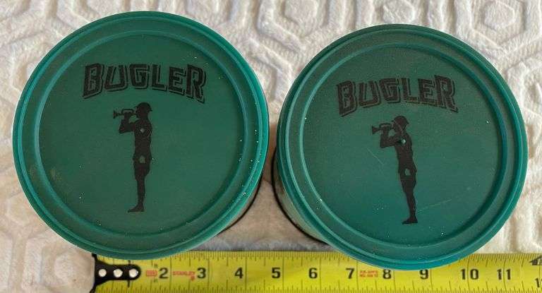 Vintage Bugler Blended Cigarette Tobacco Cans - Sherwood Auctions