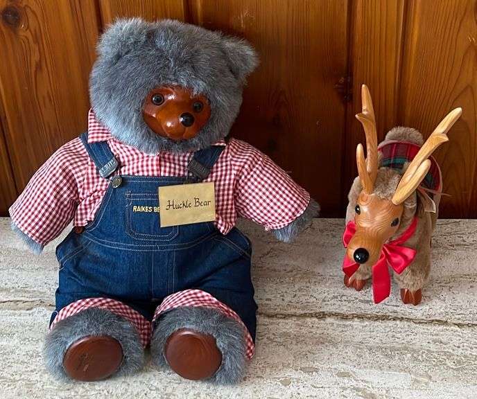 Robert Raikes Bears- Huckle Bear & Reindeer - Sherwood Auctions