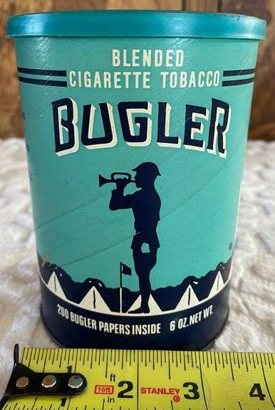 Vintage Bugler Blended Cigarette Tobacco Cans - Sherwood Auctions