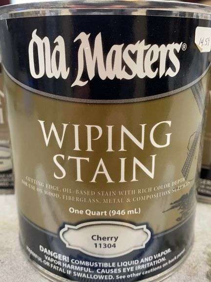 3 One Quart Cans Cherry Old Masters Wiping Stain - Sherwood Auctions