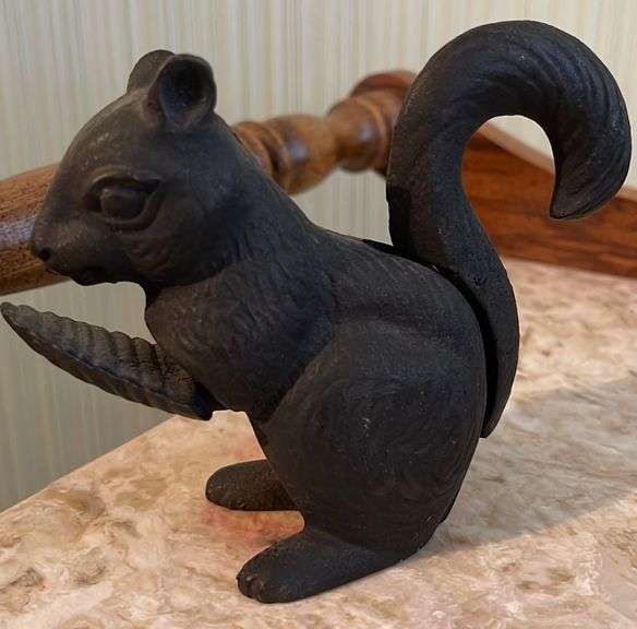 African Carvings, Brass Items & Cast Iron Squirrel Nut Cracker ...