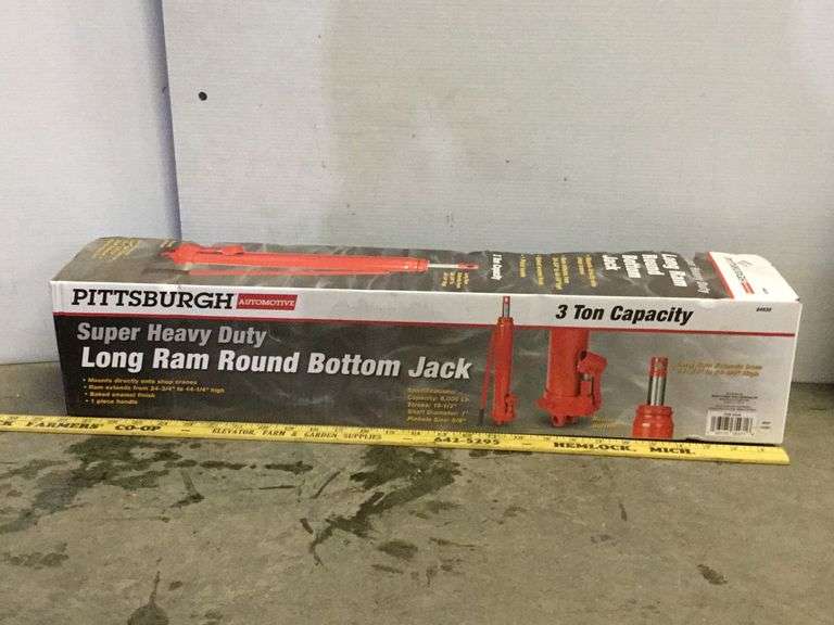 Pittsburgh Super Heavy Duty Long Ram Round Bottom Jack - Sherwood Auctions