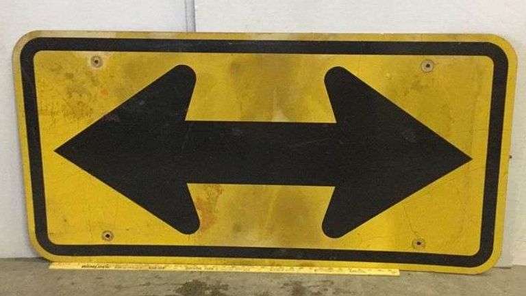Double Arrow Road Sign - Sherwood Auctions