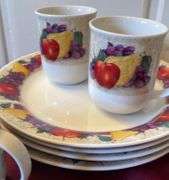 Maplehill Stoneware Dish Set & Oneida Stoneware Dishes - Sherwood Auctions