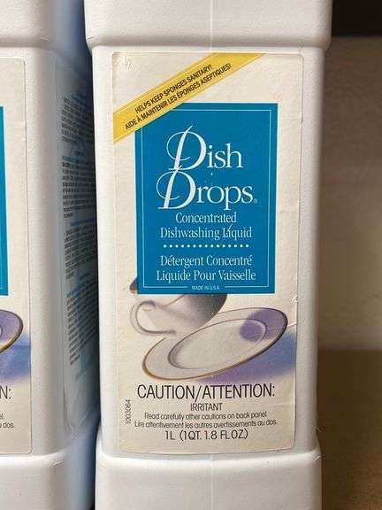 Nine 1 Liter Dish Drops Concentrated Dishwashing Liquid - Sherwood Auctions