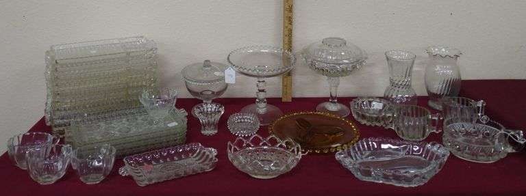 Imperial Candlewick Glassware, Vases, Glass Snack Set w/ Cups, Snack ...