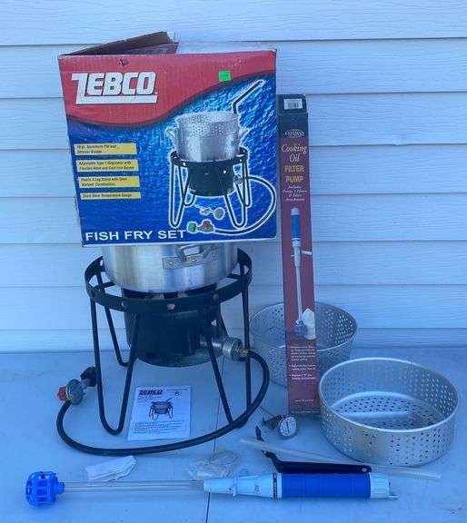Zebco Fish Fry Set w/ Eastman Outdoors Cooking Oil Filter Pump ...