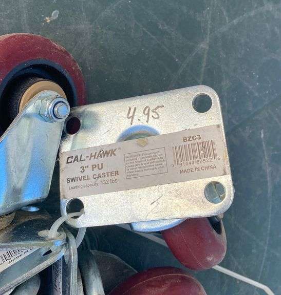 Set Of 4 Cal-Hawk 3” PU Swivel Casters - Sherwood Auctions