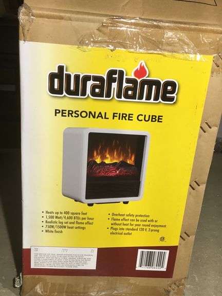 DuraFlame Personal Fire Cube NEW in Box 1,500 Watt - Sherwood Auctions