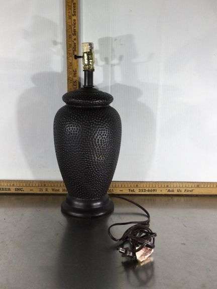 19” Dented Styled Lamp Without Shade and 30” Leaflet Lamp With Shade ...