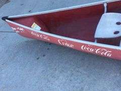 16 Foot Coca-Cola Canoe & 2 Red & Blue Paddles - Sherwood Auctions