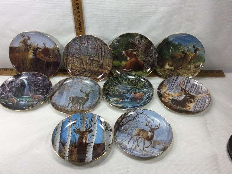 10 Collectible Danbury Mint Deer Plates - Sherwood Auctions