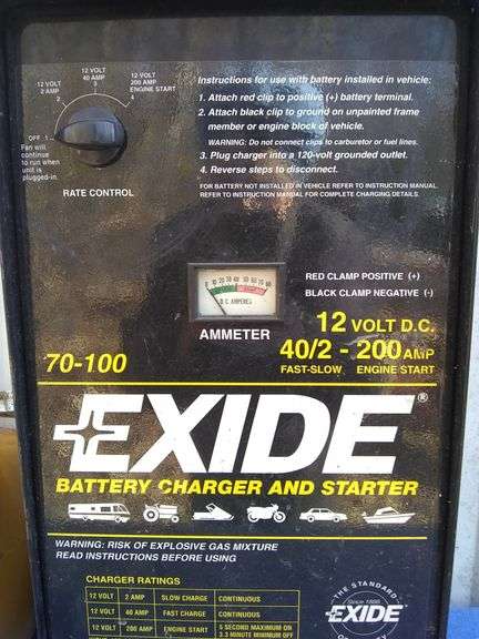 Exide 12 Volt Battery Charger, JNC 4000 12 Volt Battery Starter, 2 ...