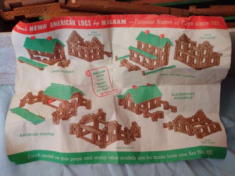 Halsam Original Hewn American Logs + Erector Set - Sherwood Auctions