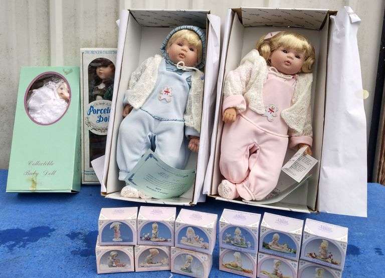 Duckhouse "Krista" & "Kirk" Dolls + Precious Moments Miniature Monthly ...