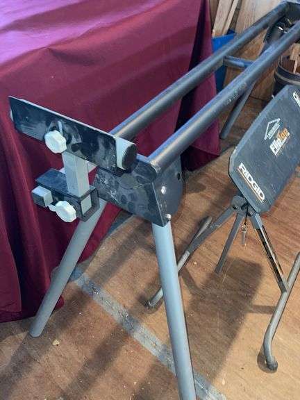 Extendable Outfield Table 4’ long x 32” tall & Ridgid Flip Top Portable ...