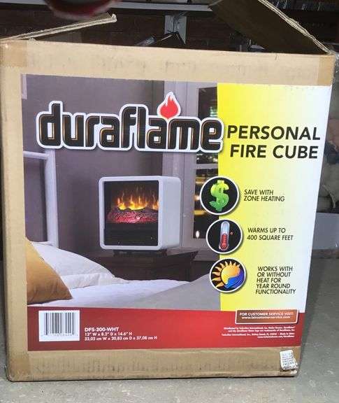 DuraFlame Personal Fire Cube NEW in Box 1,500 Watt - Sherwood Auctions
