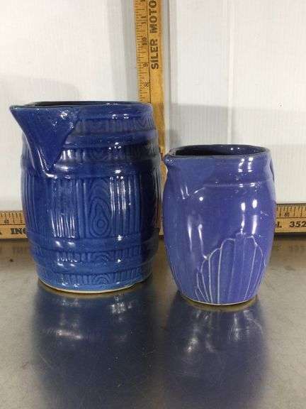 (2) Blue Pitchers - Sherwood Auctions